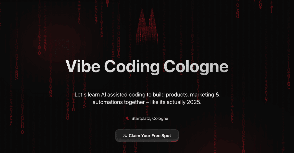 Vibe Coding Cologne | Monthly AI-Assisted Coding Meetups | Pirate Skills